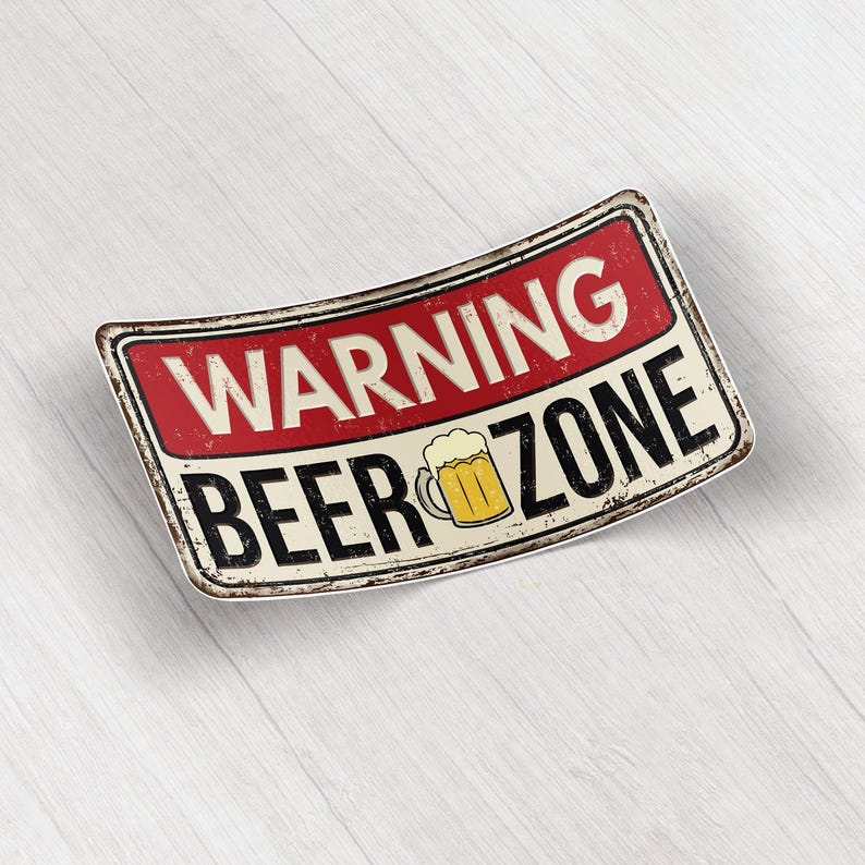 Beer Zone Vintage Warning Sign Car Bumper Sticker Vinyl Decal - Etsy