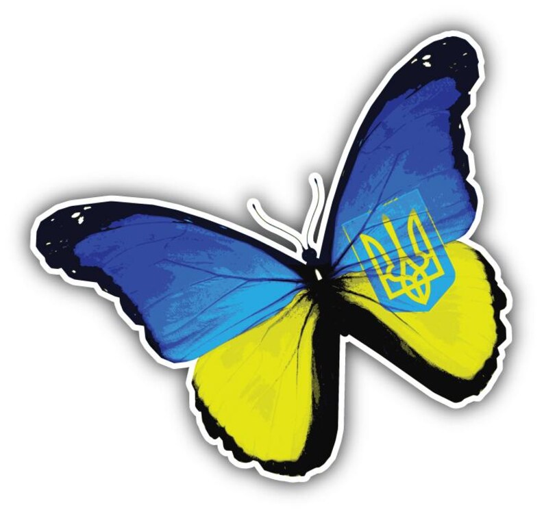 Ukraine Grunge Flag Butterfly Car Bumper Sticker Vinyl Decal - Etsy