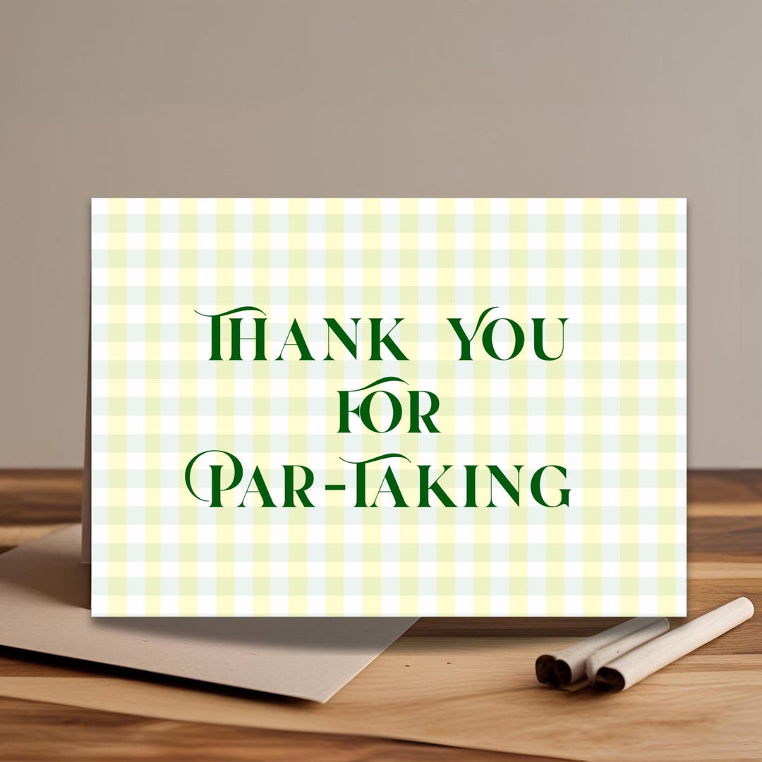 FOUR Editable Golf Birthday Thank You Card Fourth Bday Party Mini Golf ...