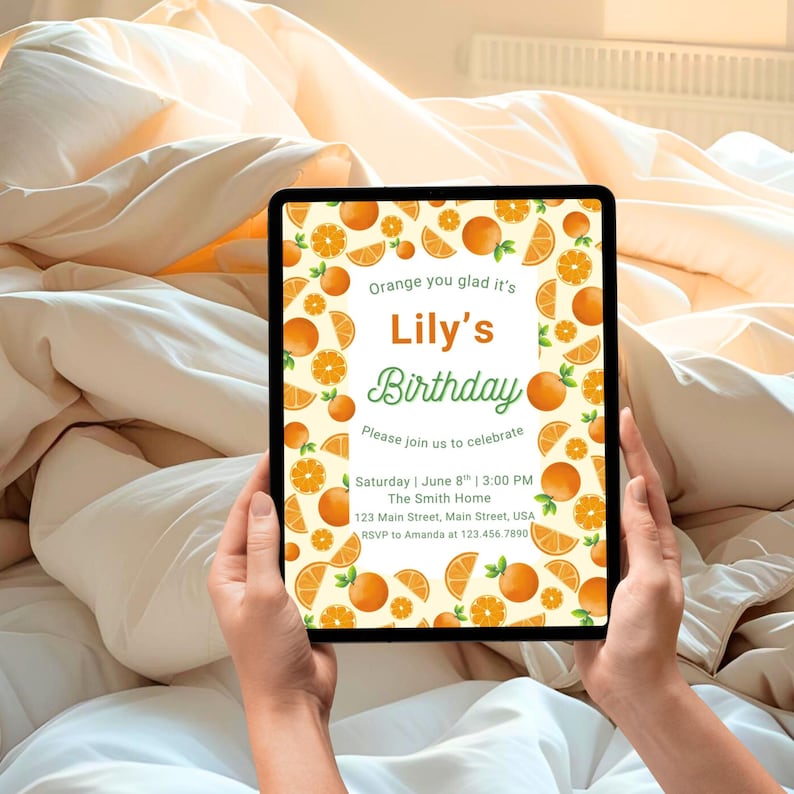 Orange Birthday Invitation Sweet One Orange You Glad Party Girls Boys ...