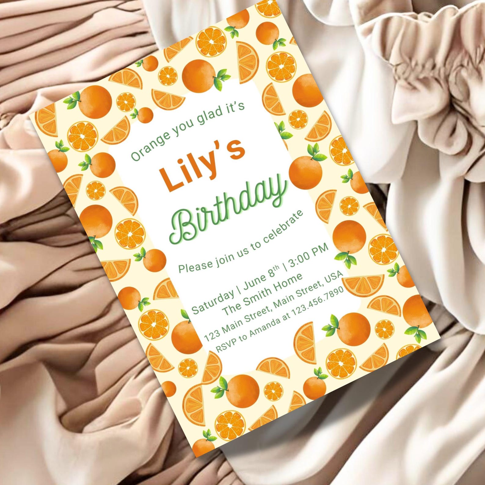 Orange Birthday Invitation Sweet One Orange You Glad Party Girls Boys ...