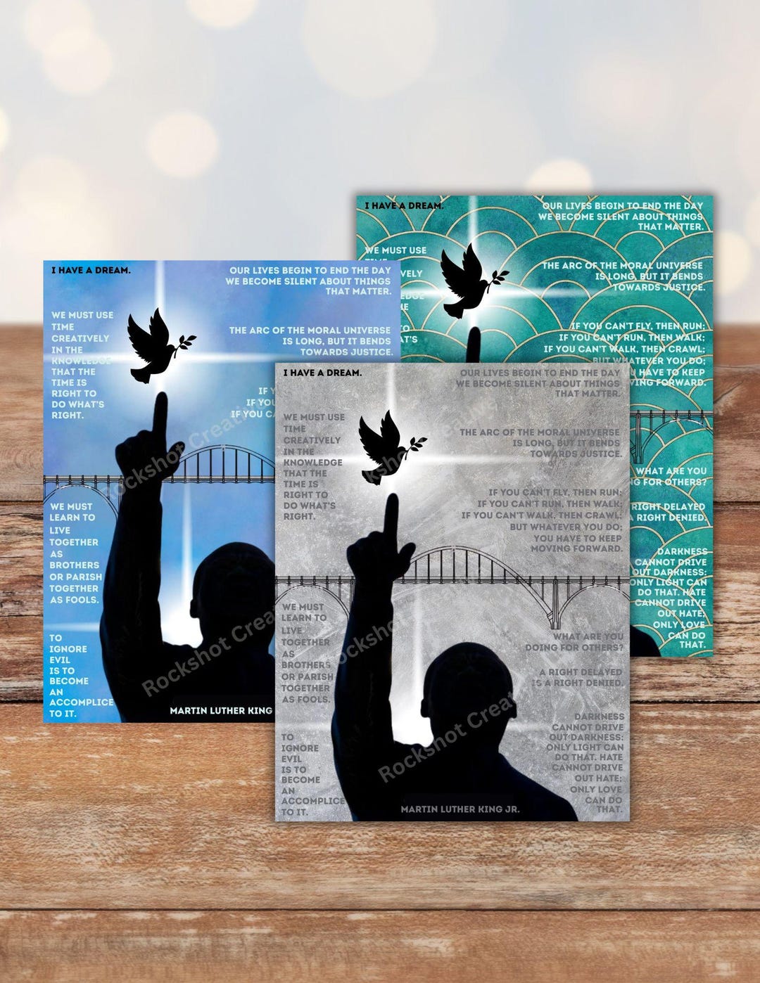 MLK Tribute Art Print: Martin Luther King Silhouette With Quotes - Etsy