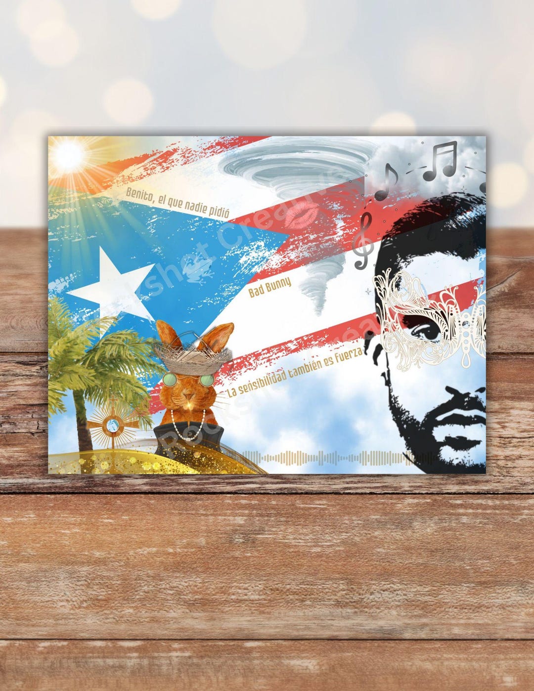 Benito Puerto Rico Pride Fan Print or Card - Etsy