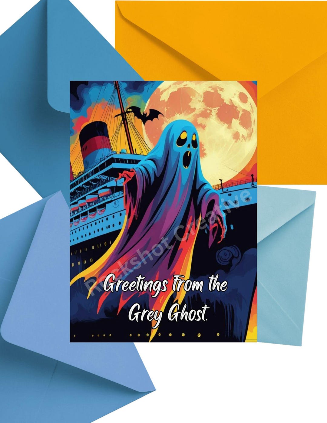 Queen Mary Haunted: Long Beach Ghost History - WWII Ship, Card or Print ...