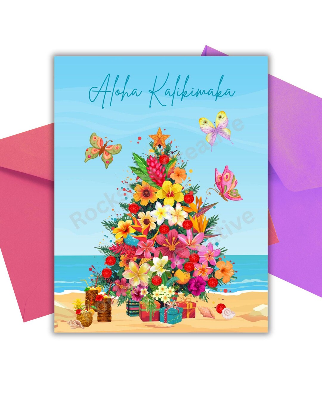 Christmas 'aloha Kalikimaka' – Tropical Hawaiian Holiday With Flowers ...