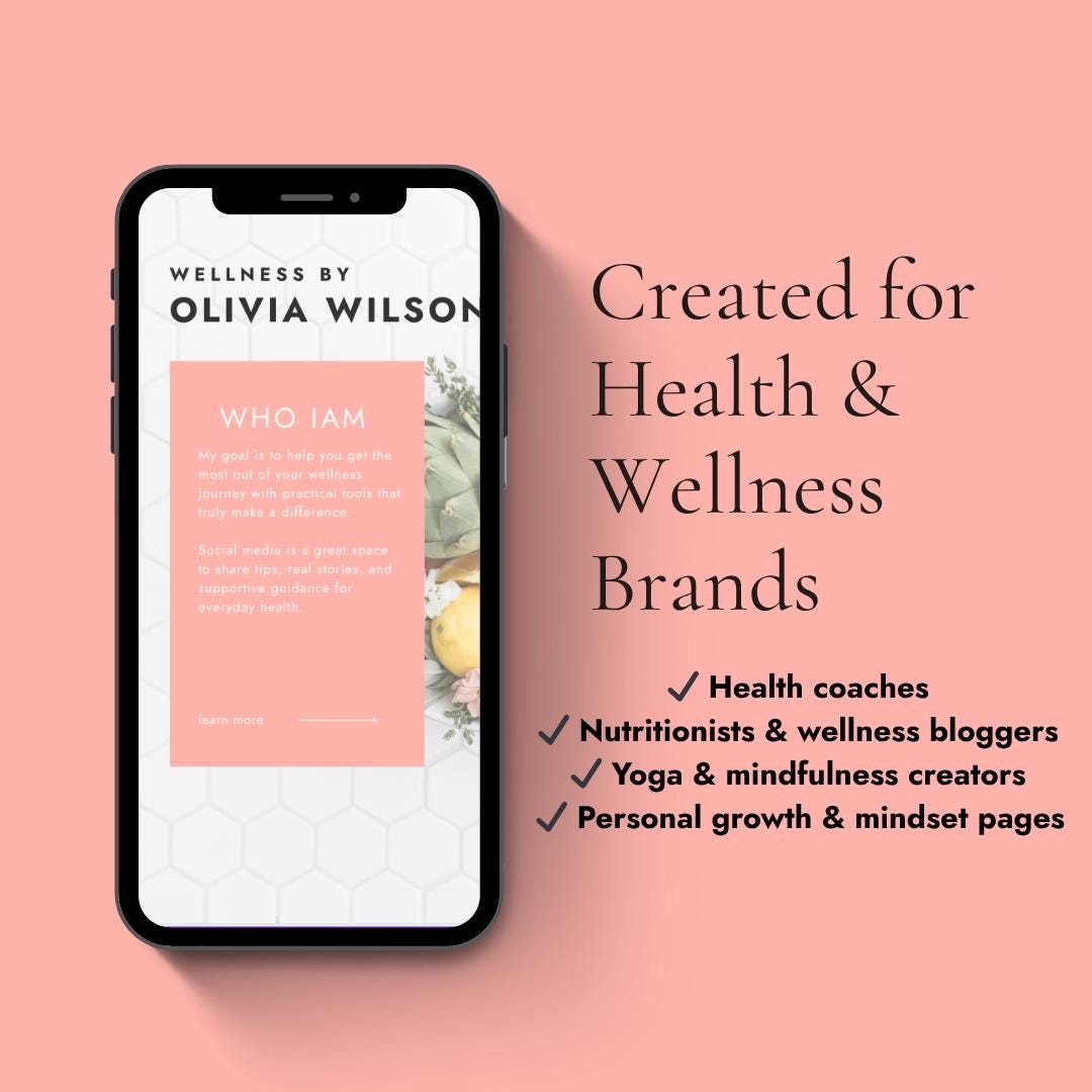 Wellness Instagram Story Templates: Canva Editable Bundle (digital ...