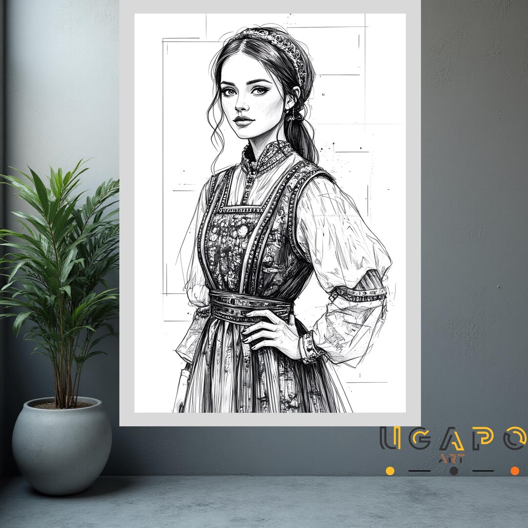 Traditional Costume, Heritage Art, Cultural Folk ,vintage Portrait ...