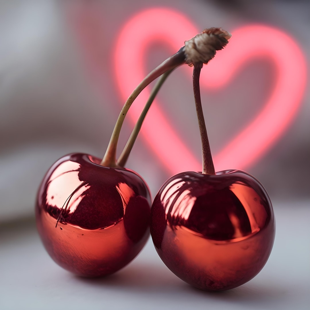 Unique Cherries Wall Art, Living Room Decor, Whimsical and Funky, Disco ...