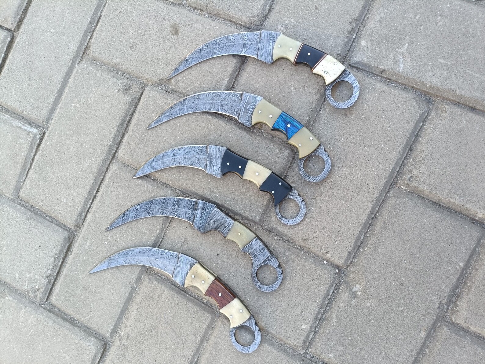 Hand Forged Damascus Steel Karambit Knife, Custom Handle - Etsy
