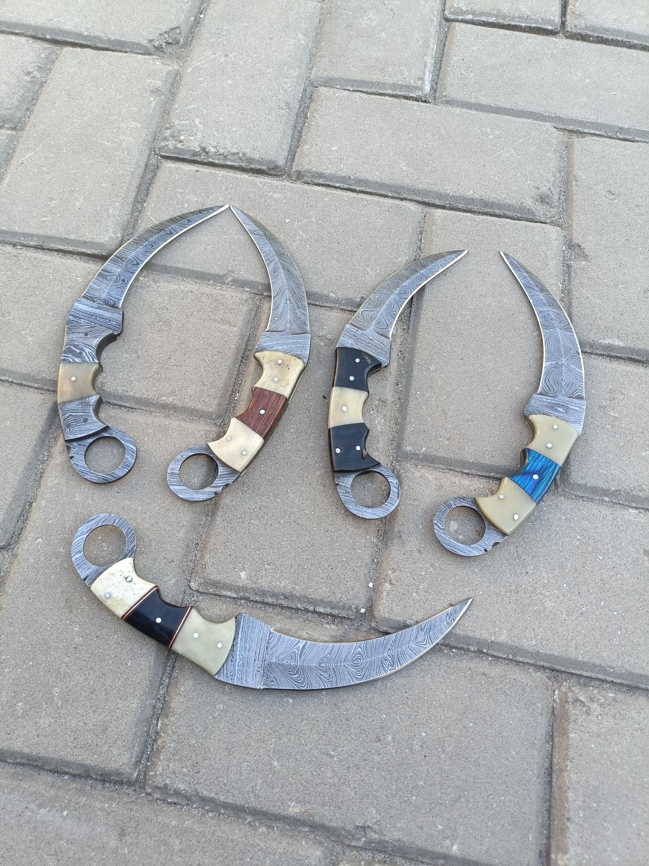 Hand Forged Damascus Steel Karambit Knife, Custom Handle - Etsy