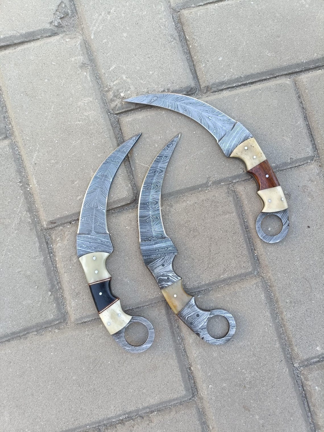 Hand Forged Damascus Steel Karambit Knife, Custom Handle - Etsy