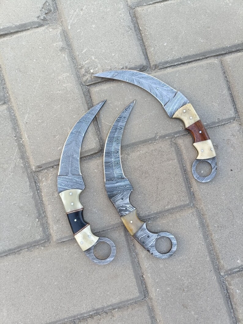 Hand Forged Damascus Steel Karambit Knife, Custom Handle - Etsy