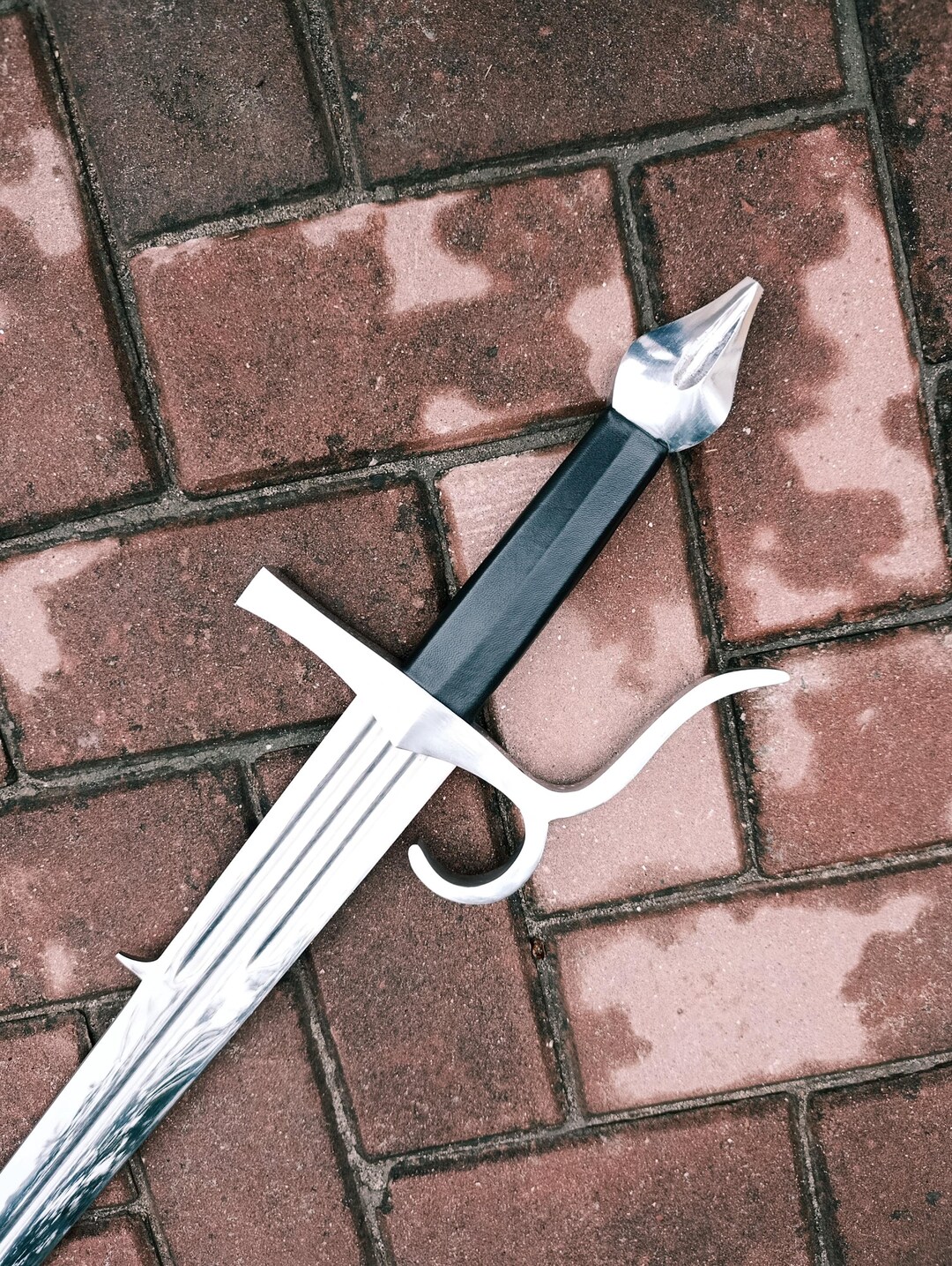 Personalized Medieval DOGE Replica Sword: Silver Steel & Leather Sheath ...