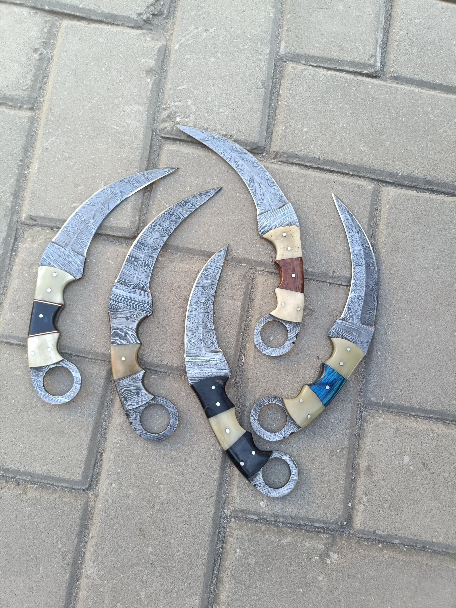 Hand Forged Damascus Steel Karambit Knife, Custom Handle - Etsy
