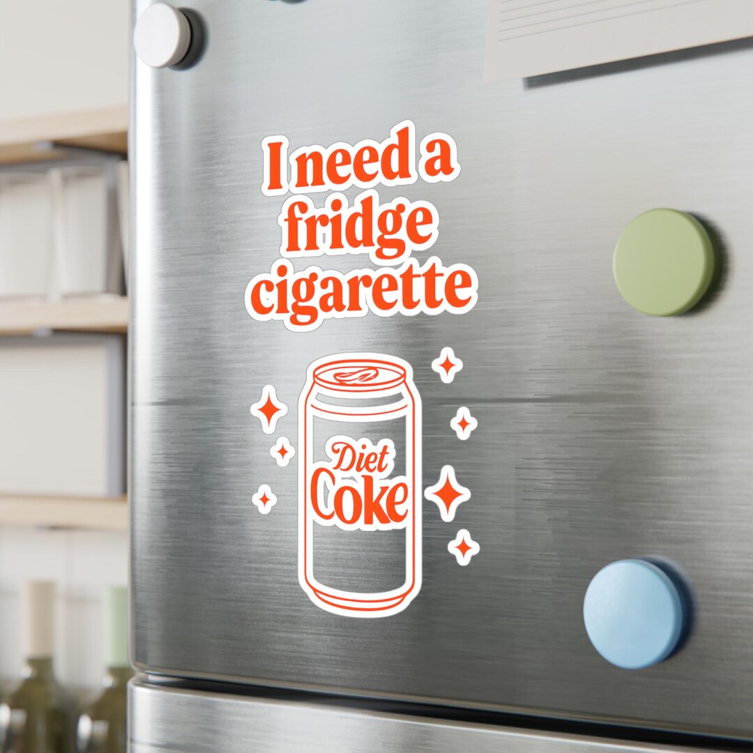 Vinyl Decal Sticker, Retro Diet Coke Lover Funny Fridge Cigarette ...