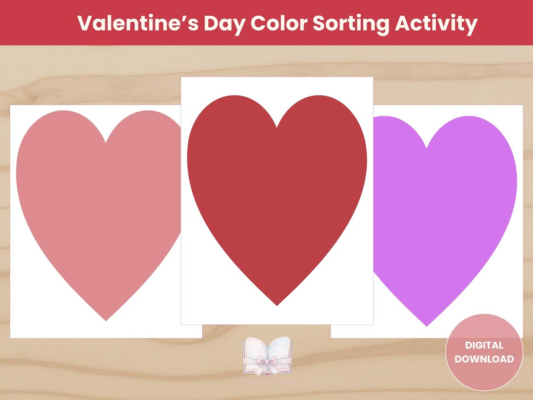 Color Sorting Activity for Toddlers Color Matching Hearts Montessori ...