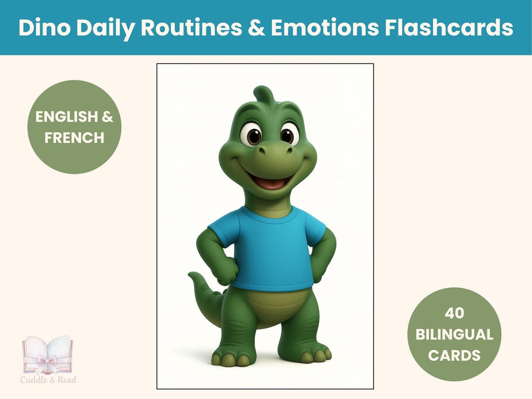 Bilingual Dinosaur Flashcards English–french | Daily Routines ...