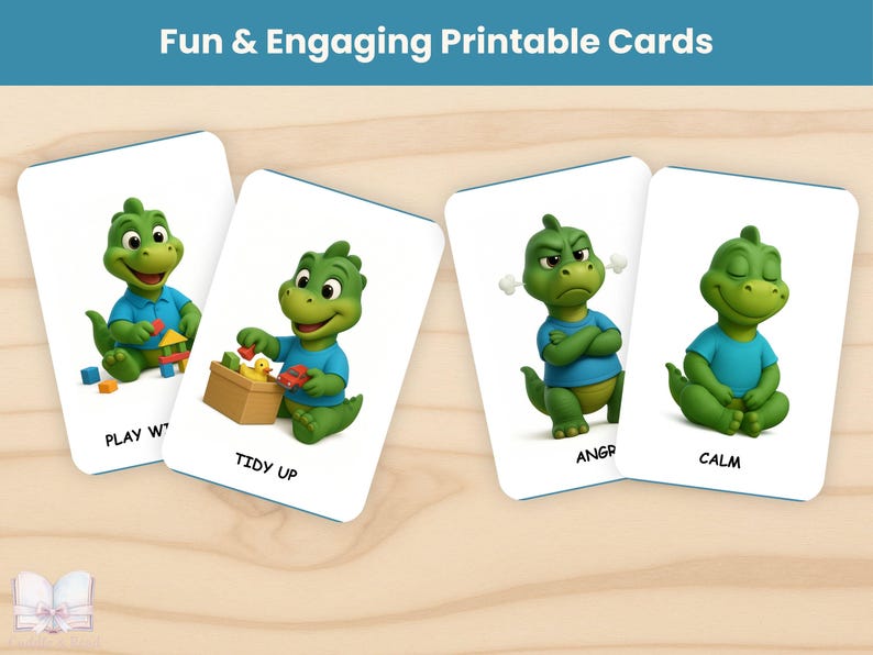Dinosaur Daily Routine & Emotions Flashcards | 40 Printable Cards for ...