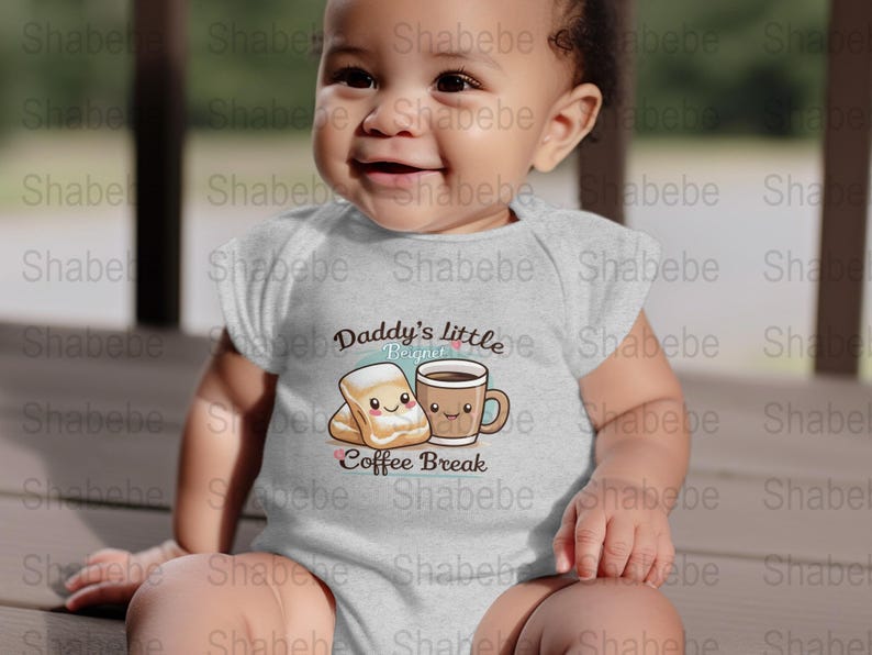 Daddy's Little Beignet T Shirt, Cute Coffee Break Digital Download, Kawaii Beignet PNG SVG, Baby ...