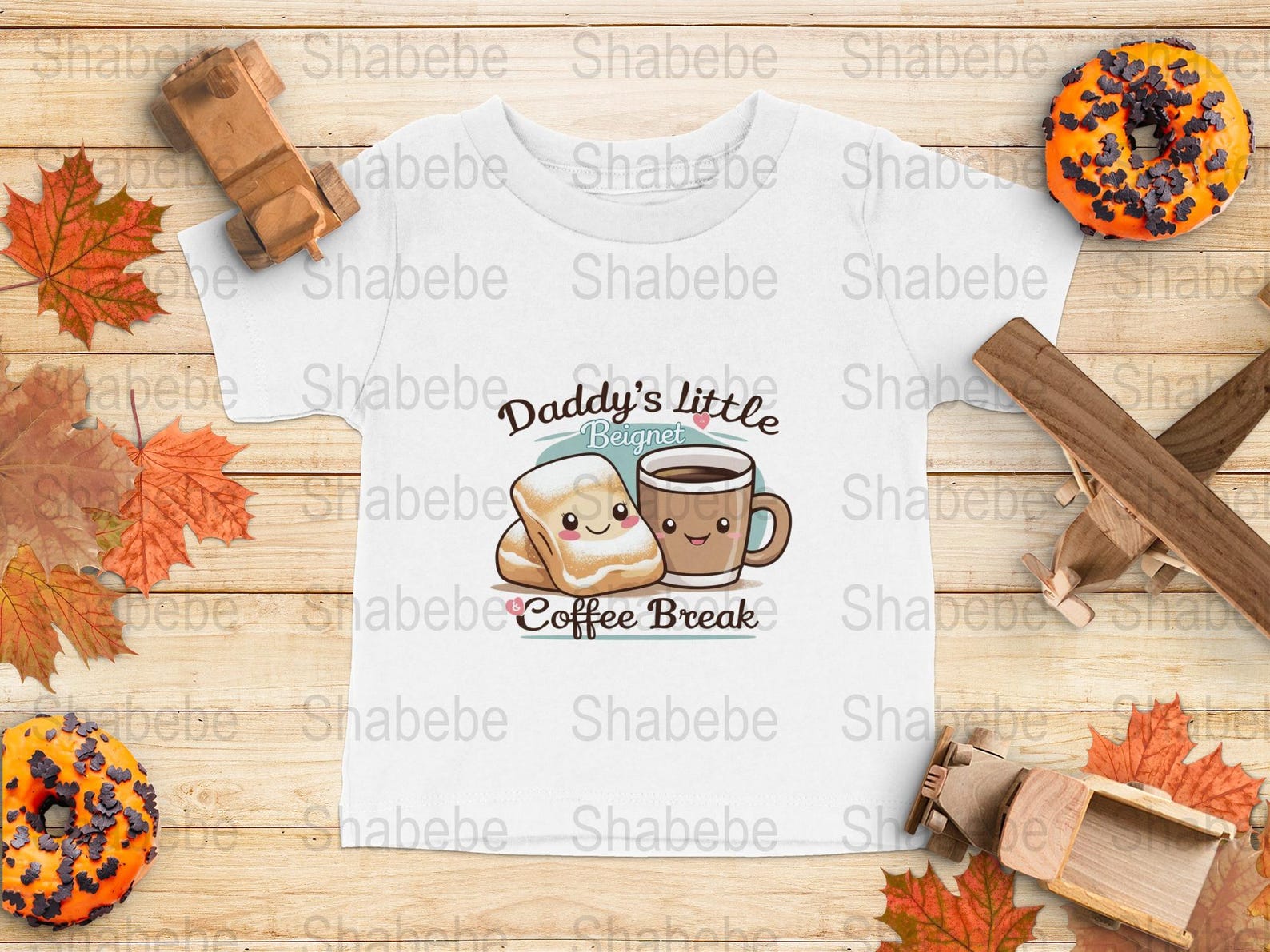 Daddy's Little Beignet T Shirt, Cute Coffee Break Digital Download ...