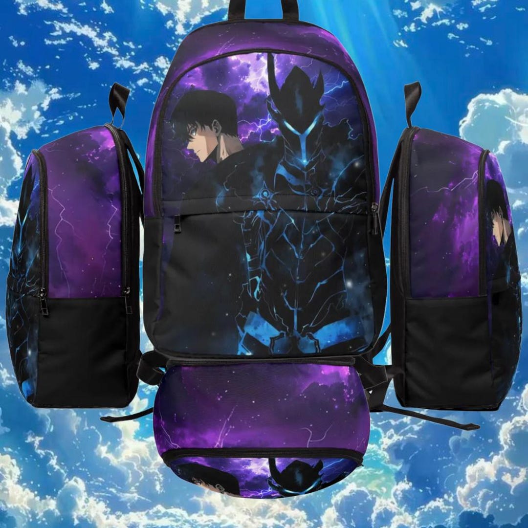 Sung Jinwoo Solo Leveling Anime-Inspired Unisex Fabric Backpack Stylish ...