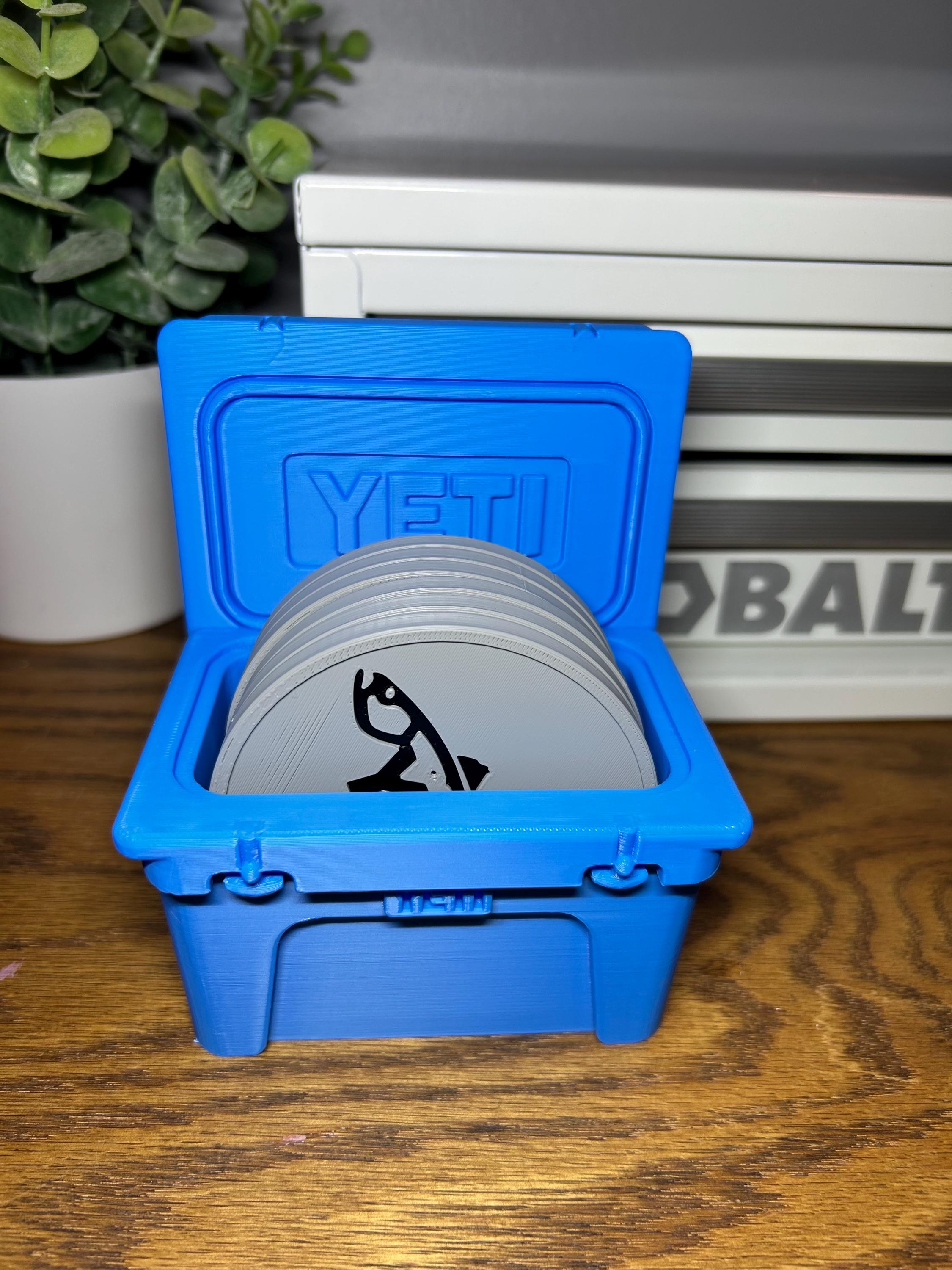 6 Yeti Trout Coasters With Yeti Cooler Holder - Etsy
