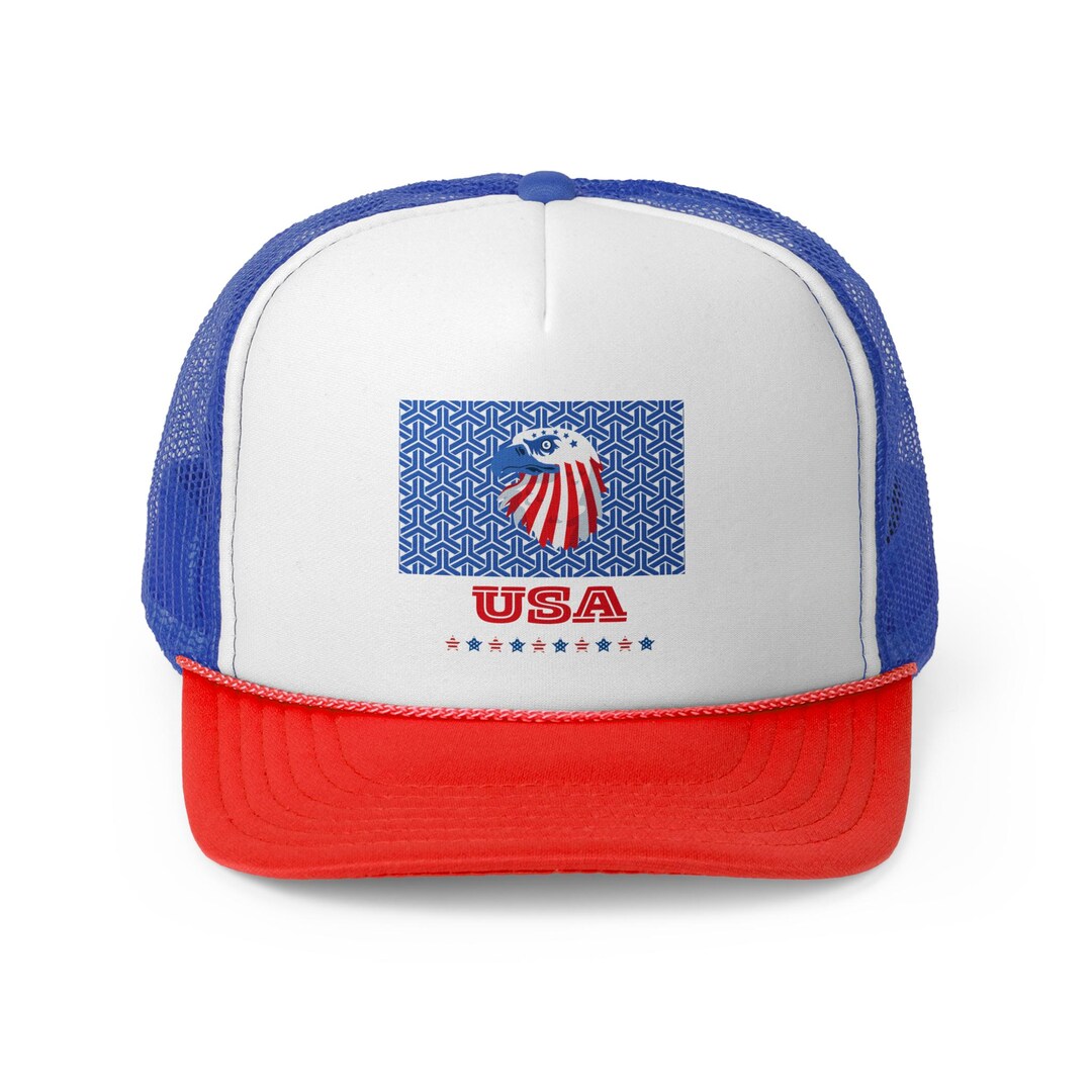 4th of July Trucker Hat, USA Trucker Hat, American Eagle Ball Cap ...