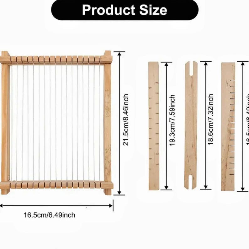 Small Wooden Weaving Loom Kit DIY Traditional Wooden Weaving Toy Loom ...