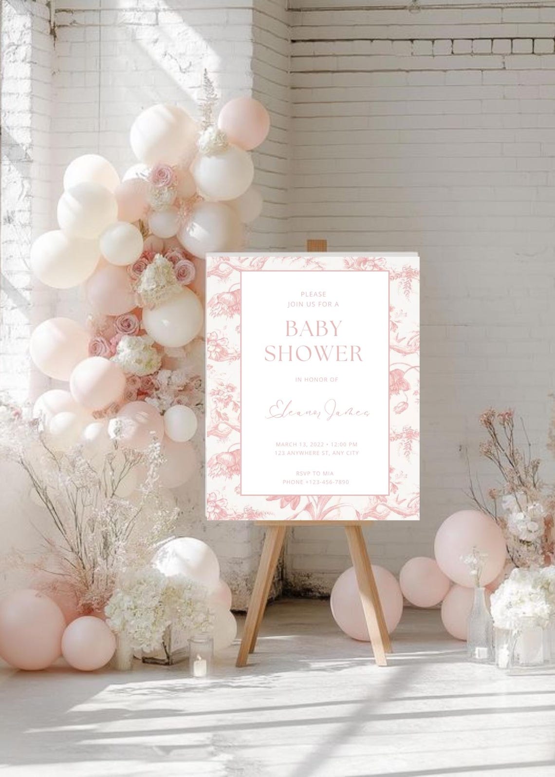 Pink Baby Shower Invite - Etsy