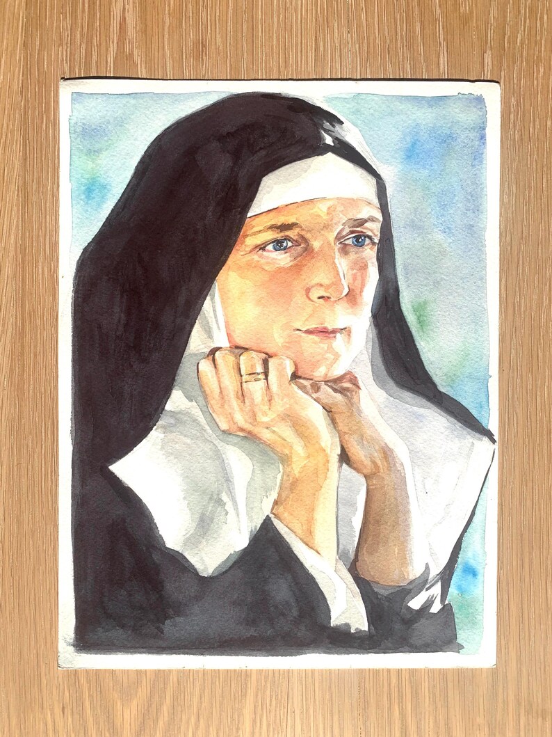 Benedictine Nun Watercolor Print, Religious Art (9x12) - Etsy