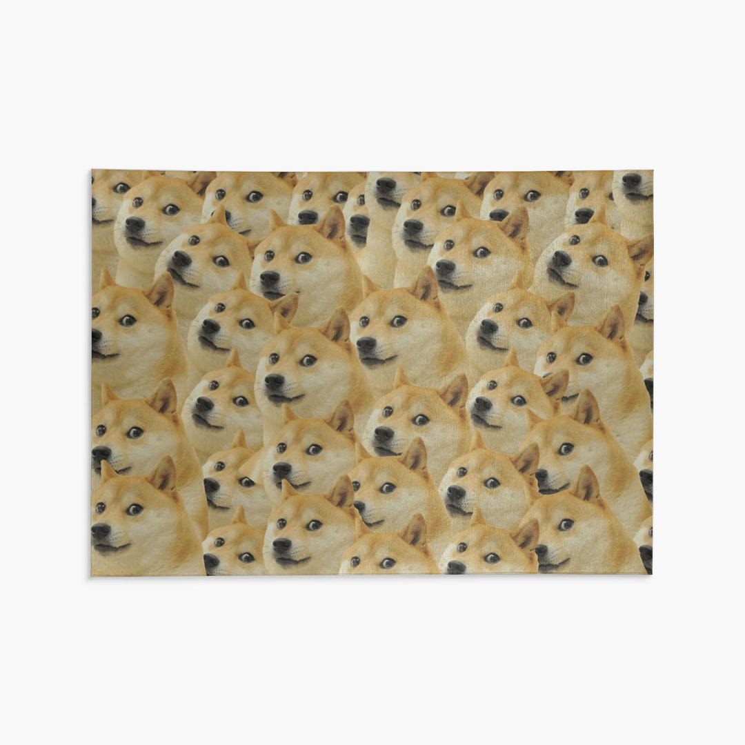 Doge Meme Area Rug - Shiba Inu Chenille Mat - Such Floof Very Wow - Etsy