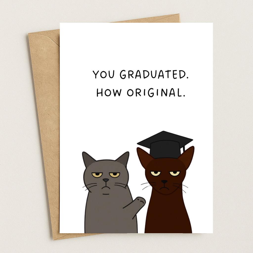 Funny Cat Graduation Card | Sarcastic Cat Card | “you Graduated. How ...