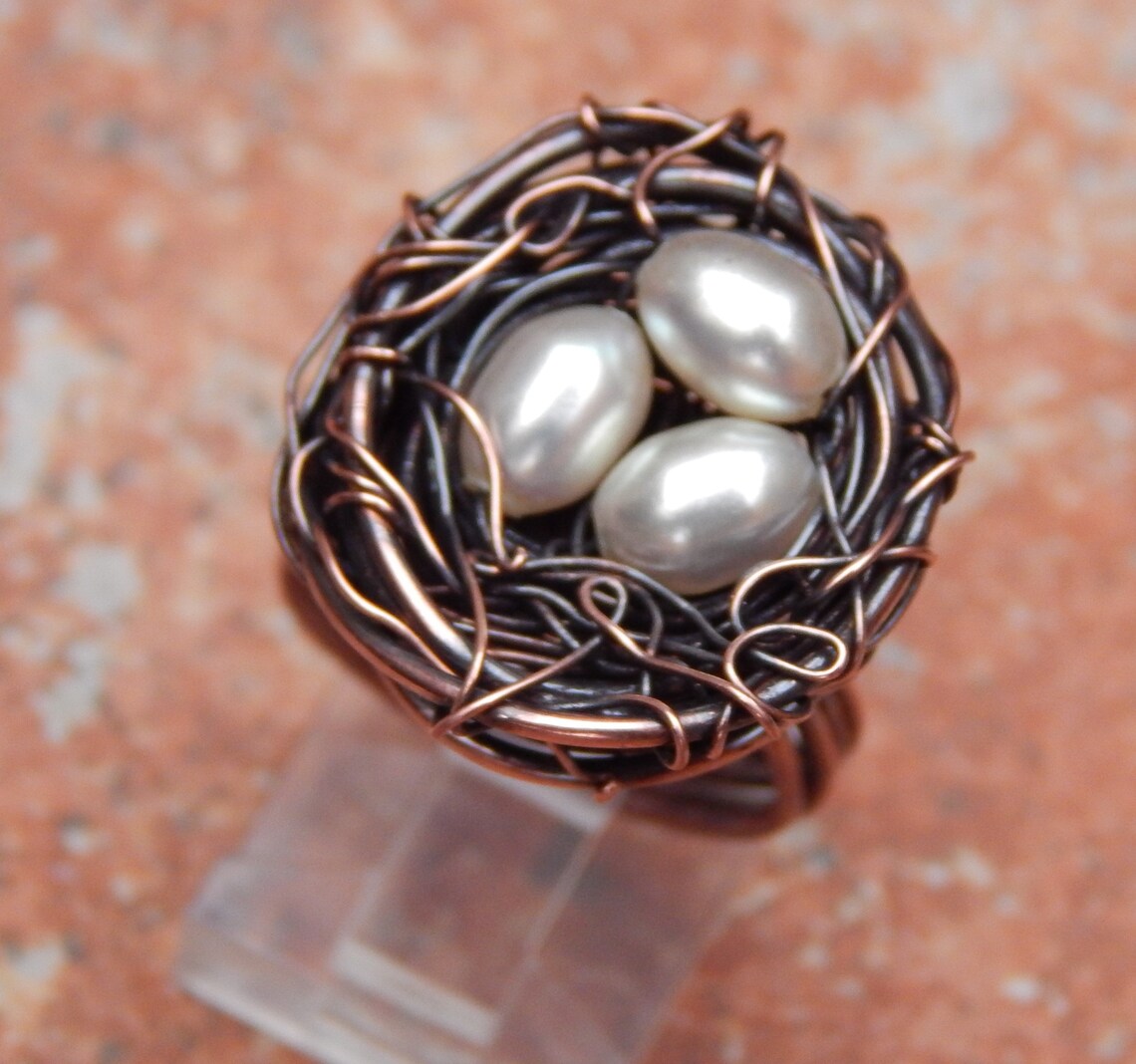 Wire Wrapped Egg Nest Ring Birds Nest Ring Bird Nest Egg - Etsy