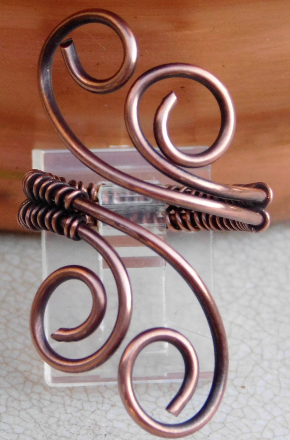Adjustable copper ringswirly copper ring wire wrapped copper | Etsy