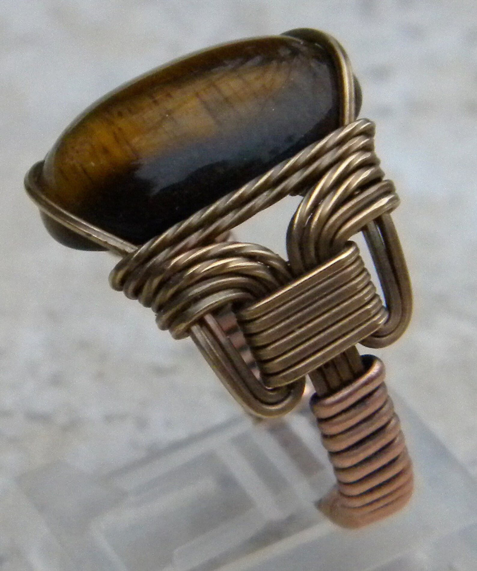 Tiger's Eye Ring Tiger's Eye Vintage Copper Ring | Etsy