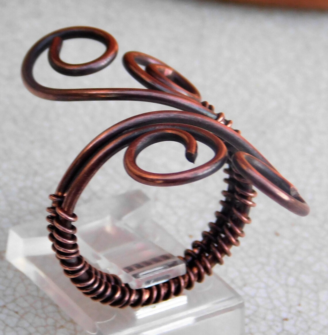 Adjustable copper ringswirly copper ring wire wrapped copper | Etsy