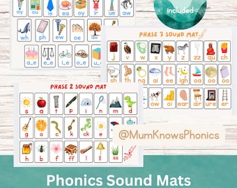 Phonics Phase 3 Sound Mat, Phonics, Letters and Sounds, Sassoon Font ...