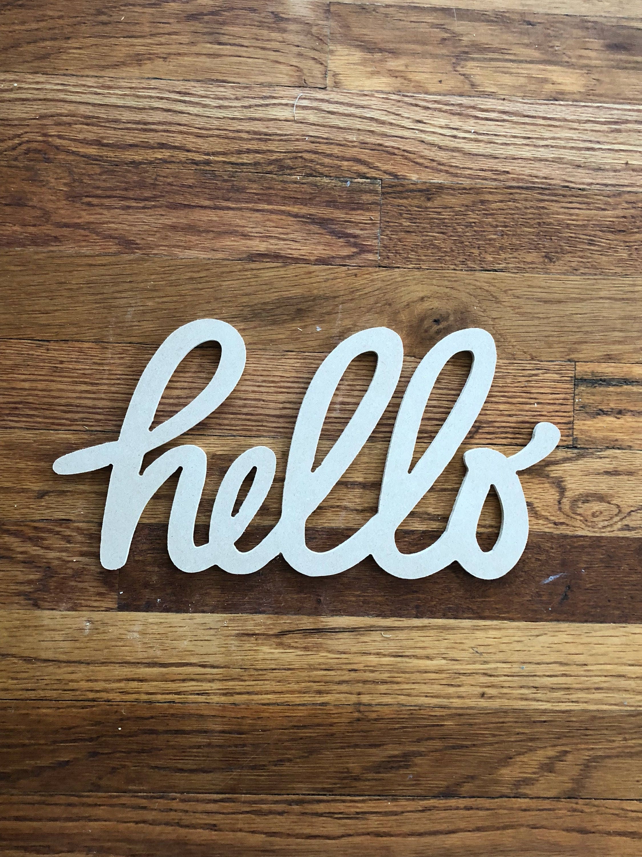 Hello Sign Hello Wood Sign Wood Signs Monograms Home | Etsy