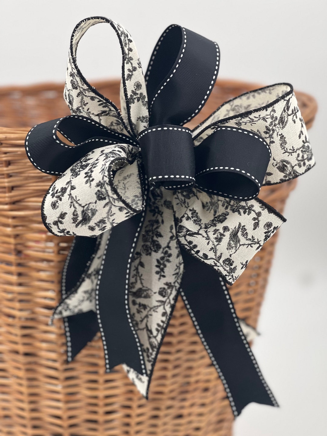 Farmhouse Bow, Bow for Lantern, Bow for Wreath, French Country Bow ...