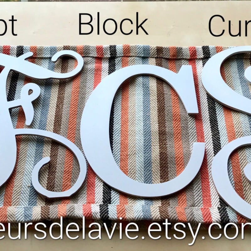 Curly Letters - Etsy