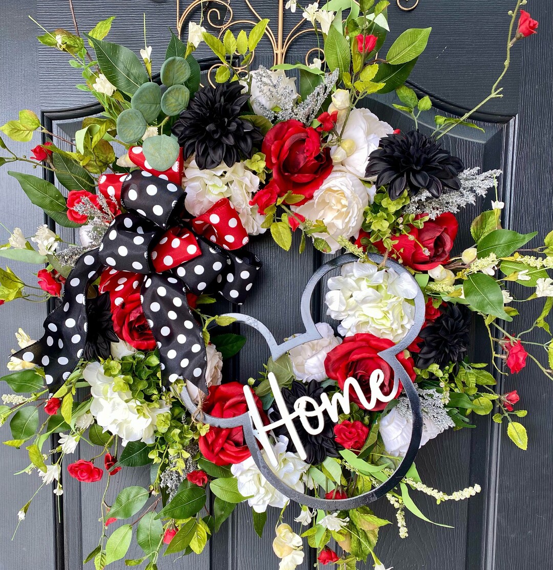 Mickey Mouse Wreath Gift for Mom Disney Wreaths Front Door Wreaths ...
