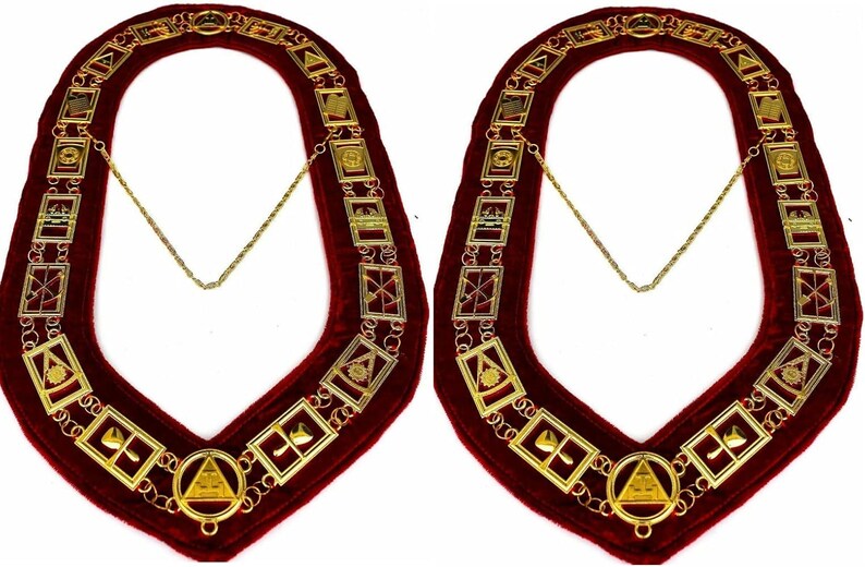 Masonic Regalia Royal Arch Gold Chain Collars Set of 2 - Etsy