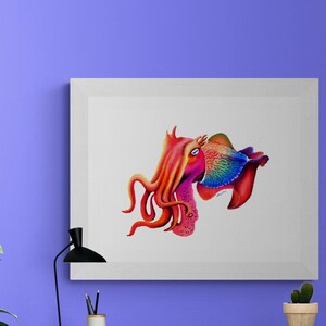 Digital Download Cuttlefish Art | Sea Creatures Collection - Etsy