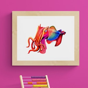 Digital Download Cuttlefish Art | Sea Creatures Collection - Etsy