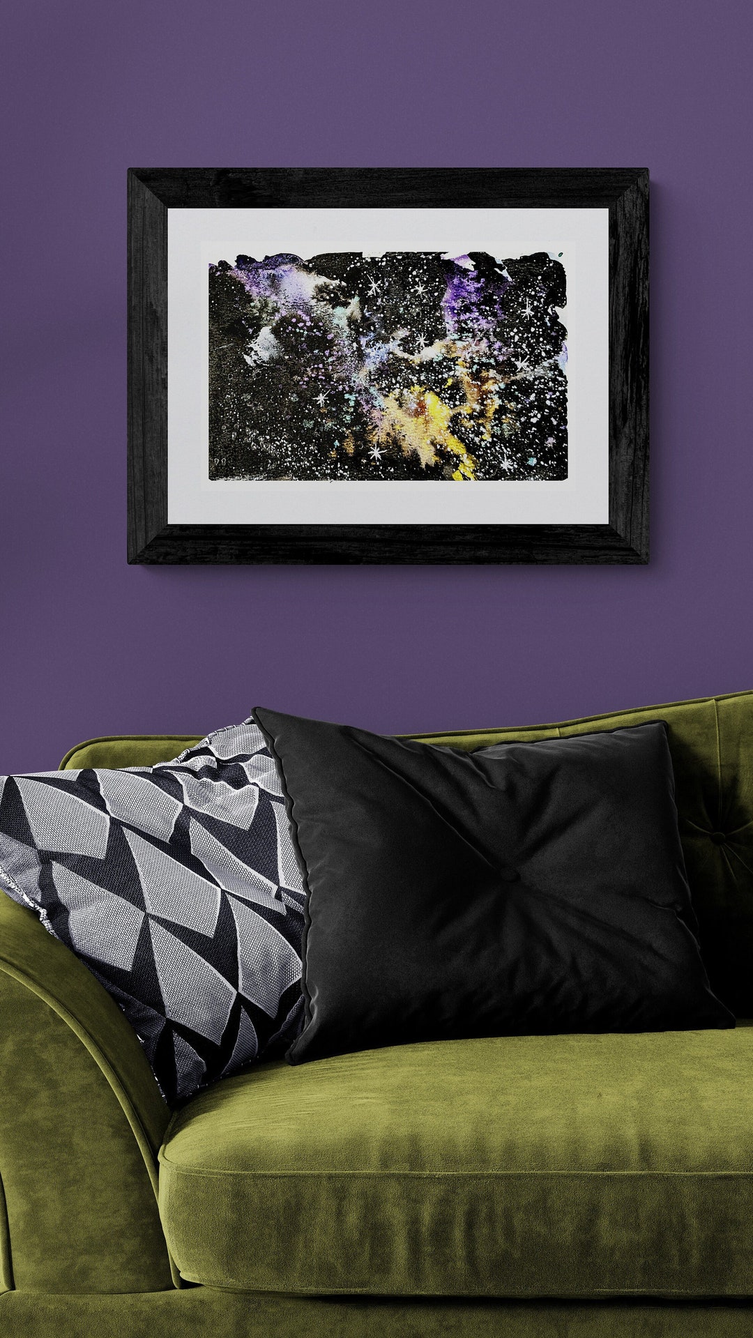 Milky Way Galaxy Ink and Watercolor Space Art - Etsy