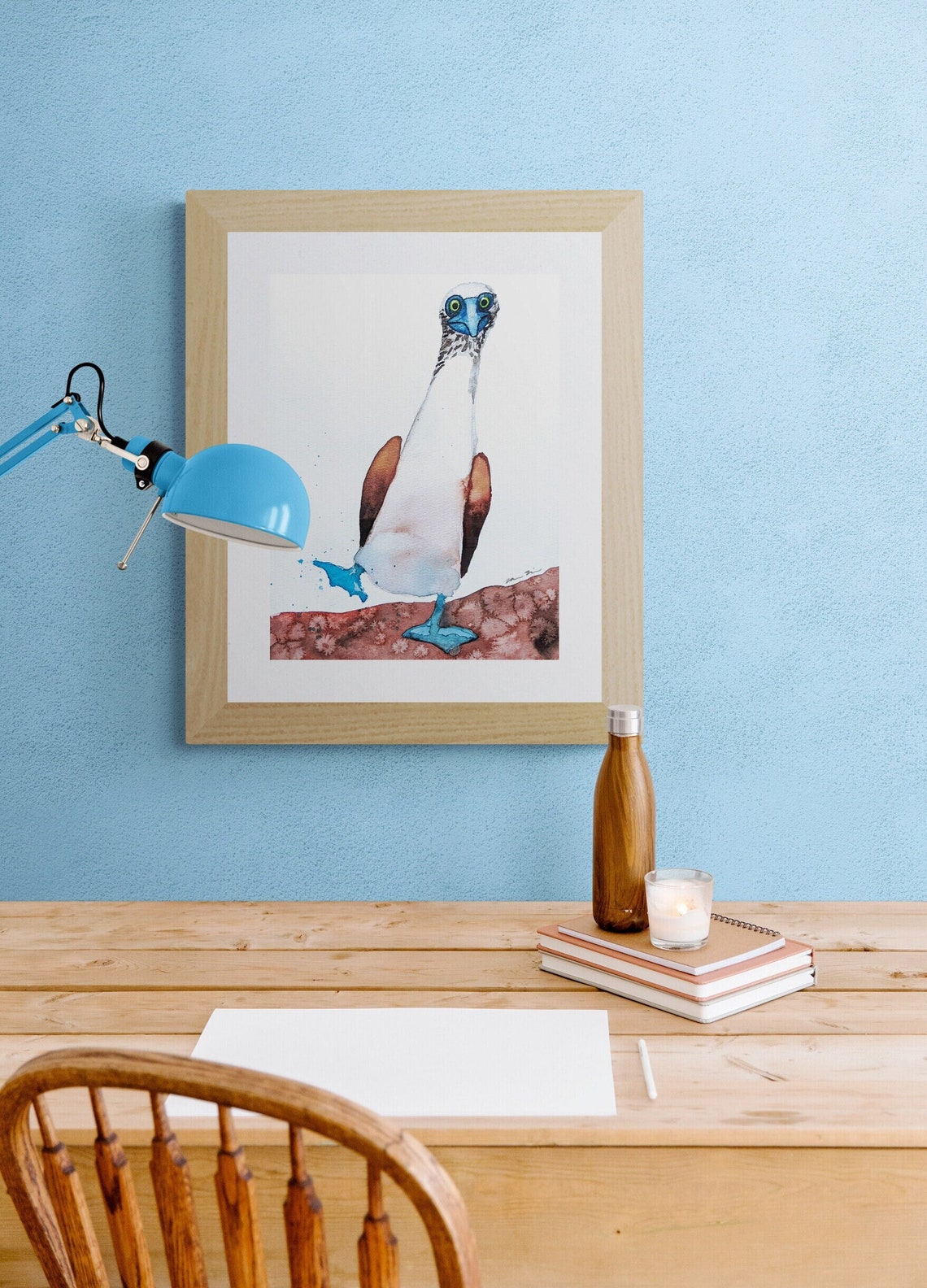 Blue-footed Booby Watercolor Art Print – Quirky Bird Lover Gift, Ocean ...