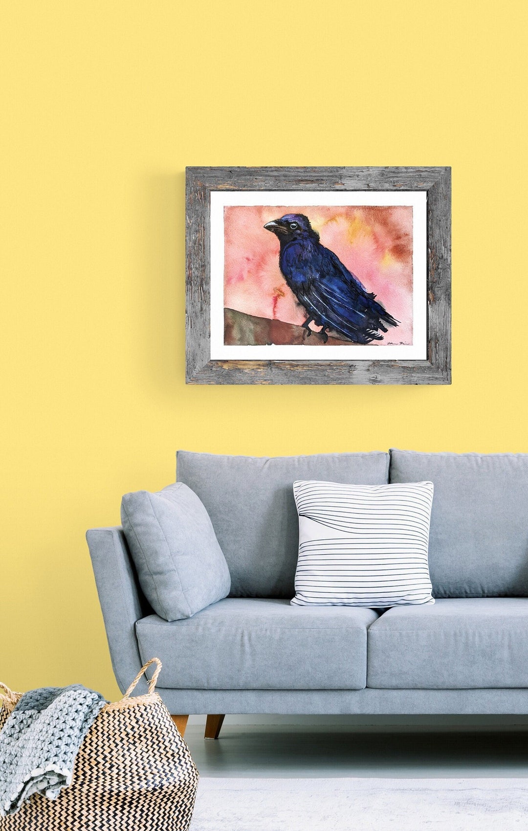 The Murderer Watercolor Crow Print | Birds Collection | Expressionist ...