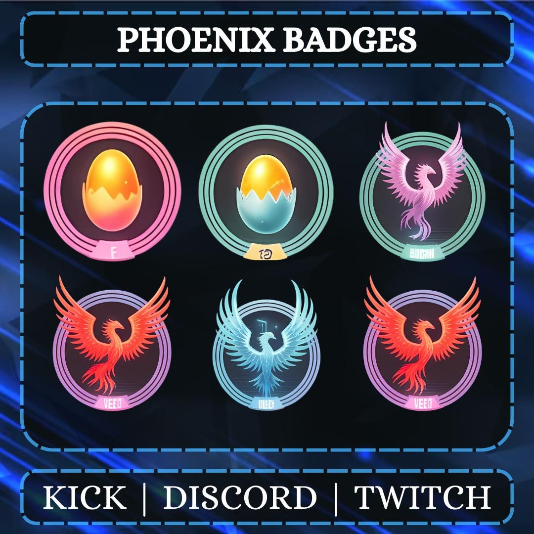 Phoenix Twitch Sub Badges | Bit Badges | Discord Role Icons | Kick ...