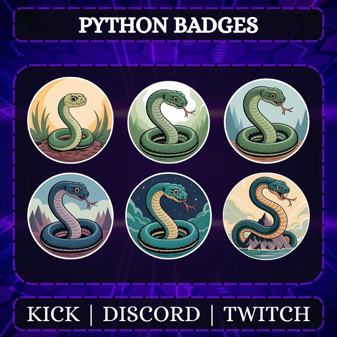 Twitch Python Badges | Subscriber Badges | Animal Badges | Reptile ...