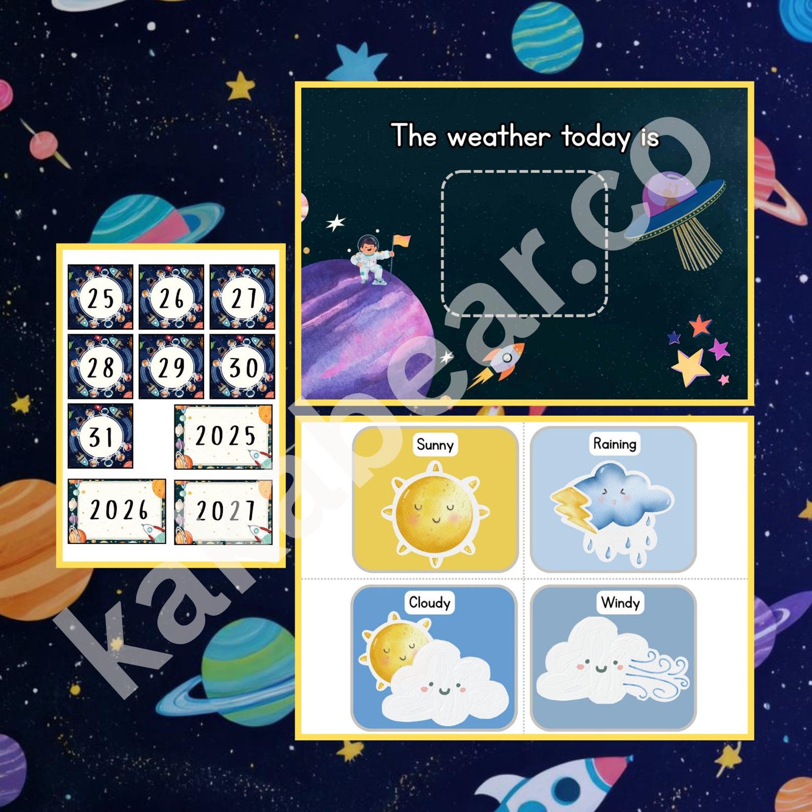 Outer Space Classroom Decor Printable – Preschool Wall Art – Space ...